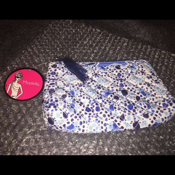 Modella | Bags | Modella Quilted Makeup Bag Purse Kit Blue White | Poshmark